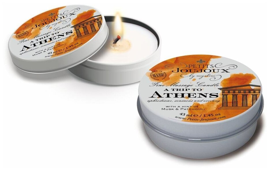 Массажная свеча Petits JouJoux Athens Refill "Мускус и Пачули" - 43 мл