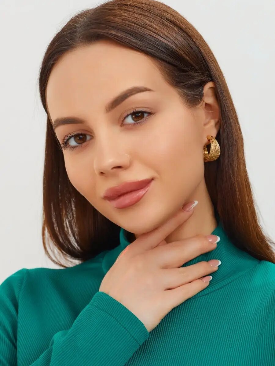 Серьги, золотистый — фото 1