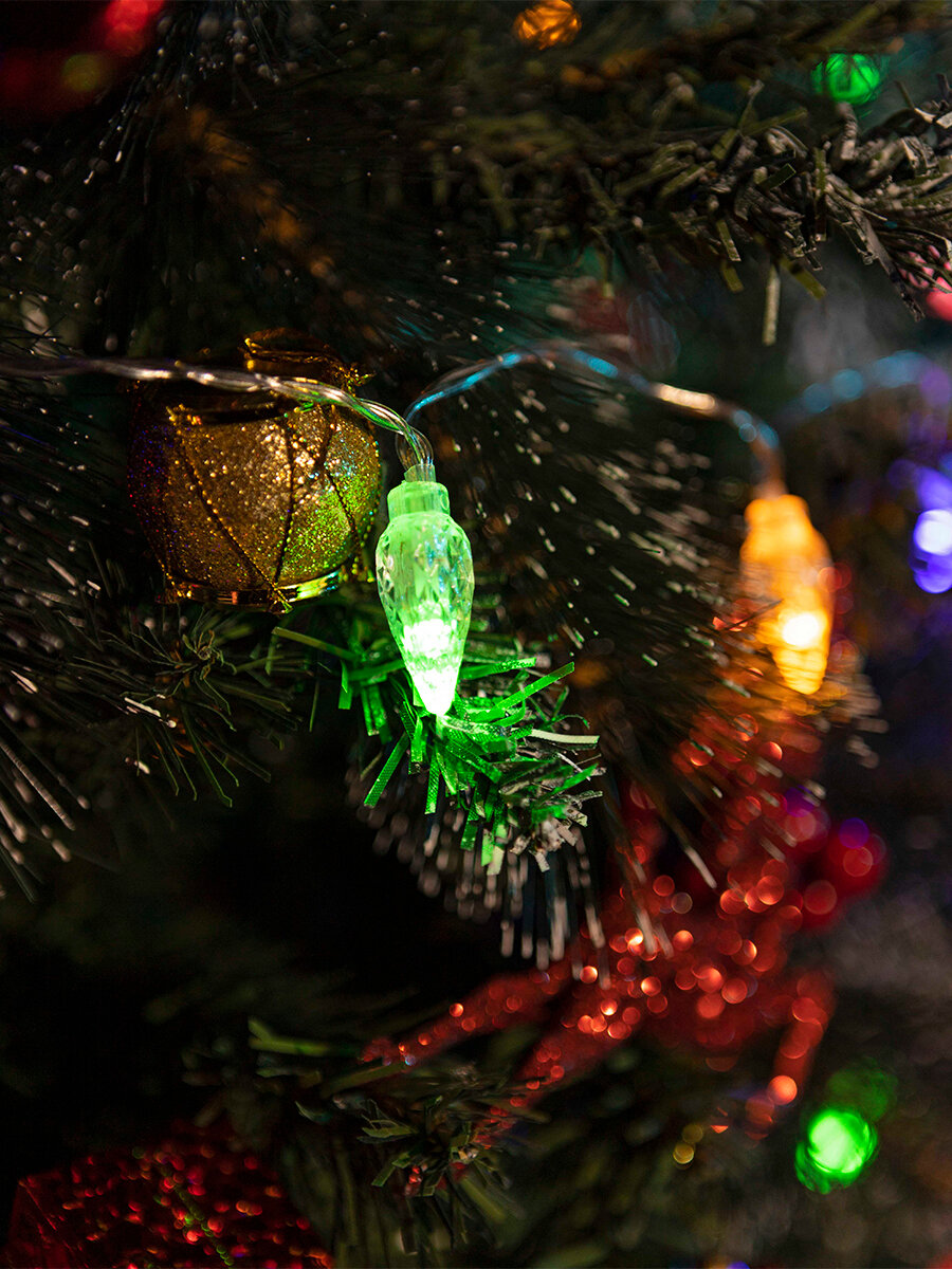 Новогодняя гирлянда "Шишки" 4 метра, 40 LED мульти лампочек, 1 режим. Для улицы и помещения