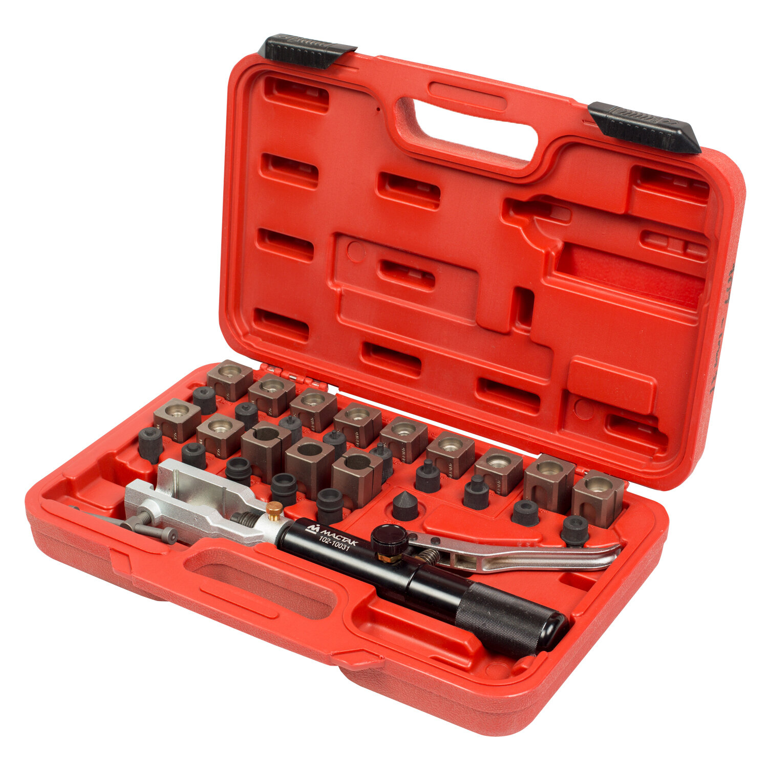 Набор для развальцовки трубок с гидравлическим поршнем, кейс, 30 предметов мастак 102-10031C