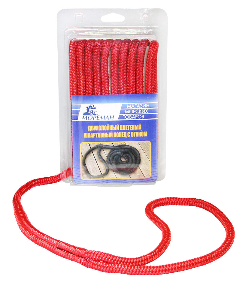 Плетеный швартовный конец, 9,5 мм x 4,5 м, красный (10255148)