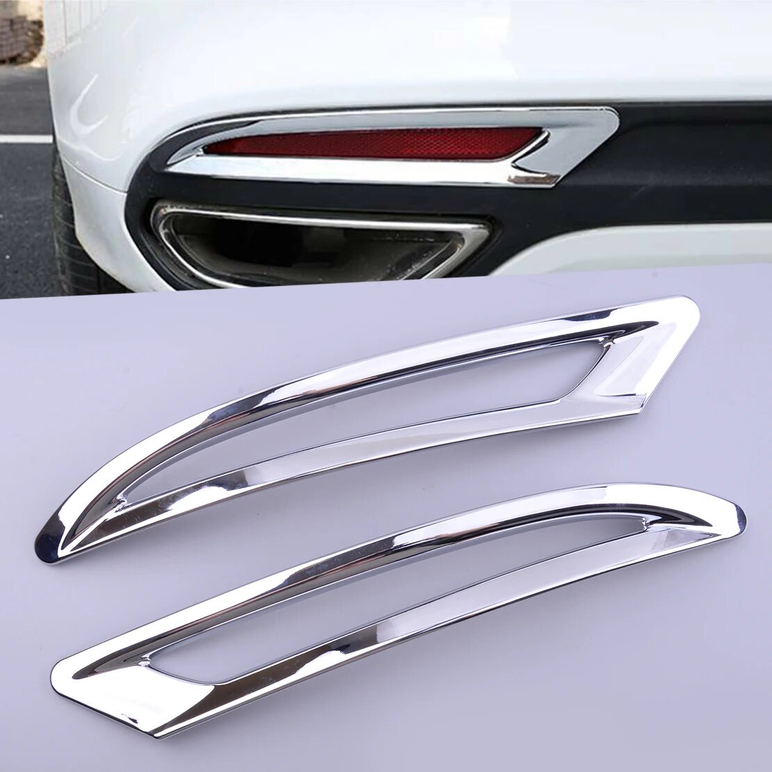 1 пара автомобильных хромированных задних левых и правых отражателей, противотуманные фары, декоративные накладки для Ford Fusion Mondeo 2015 2016 2017 2018