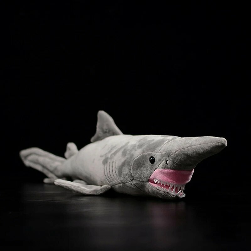 Мягкая игрушка акула Goblin Shark, 66 см, серый