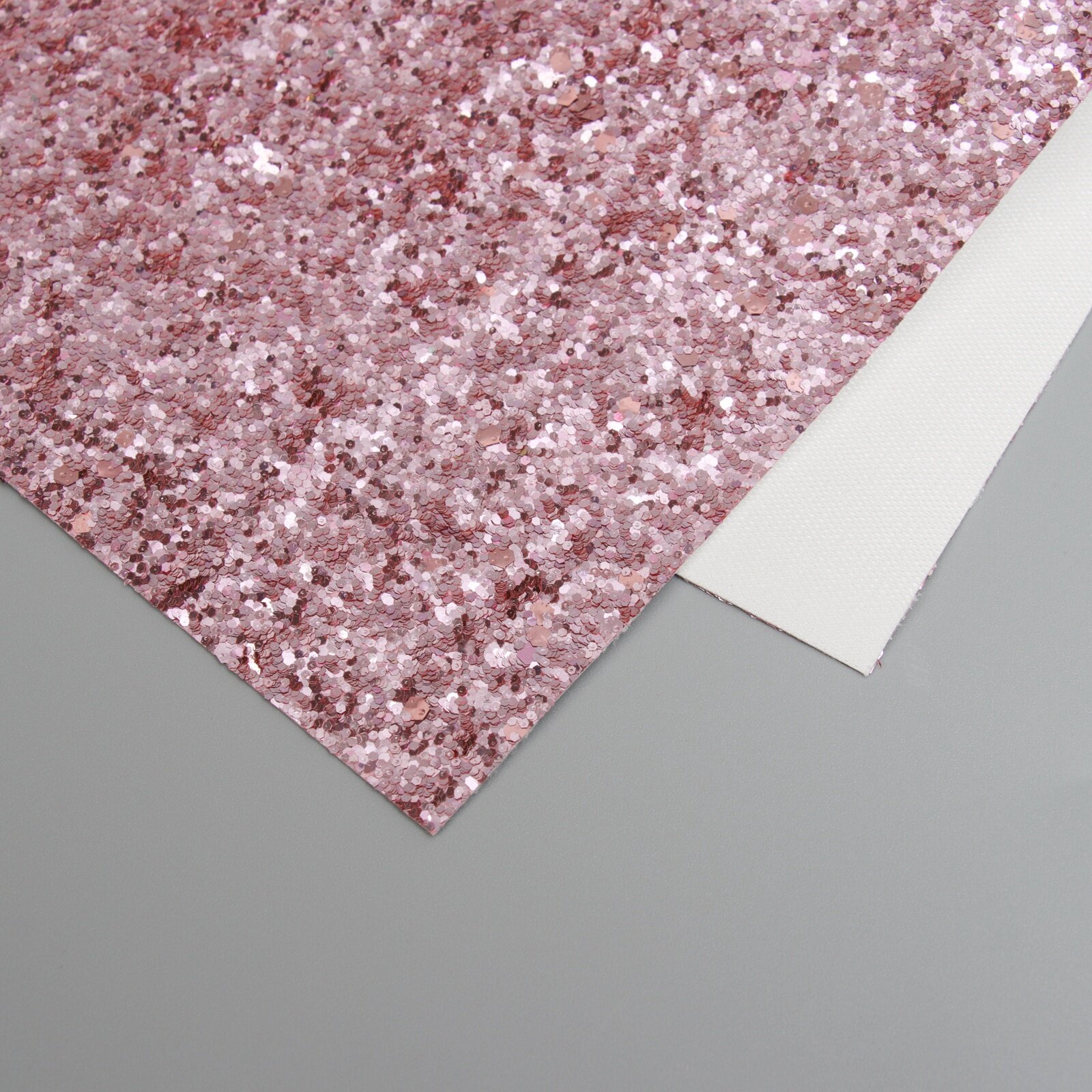 Лист для творчества искусственная кожа «Крупные блёстки», розовое золото лист 33×20 см, толщина 0.84 мм