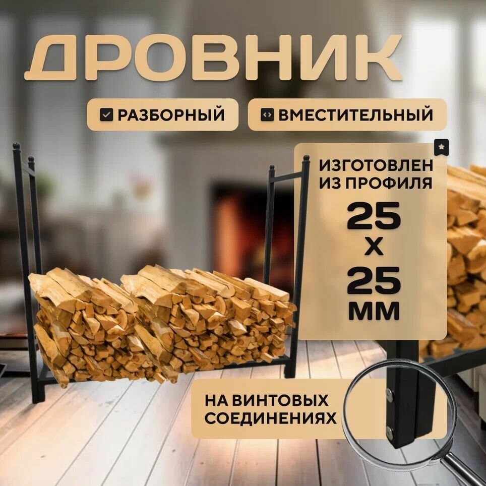 Дровница металлическая для бани и интерьера