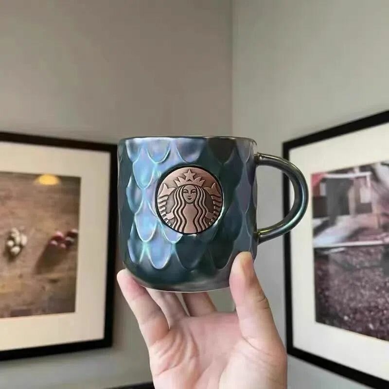 Starbucks Керамическая бронзовая кружка с рыбьей чешуей,473мл