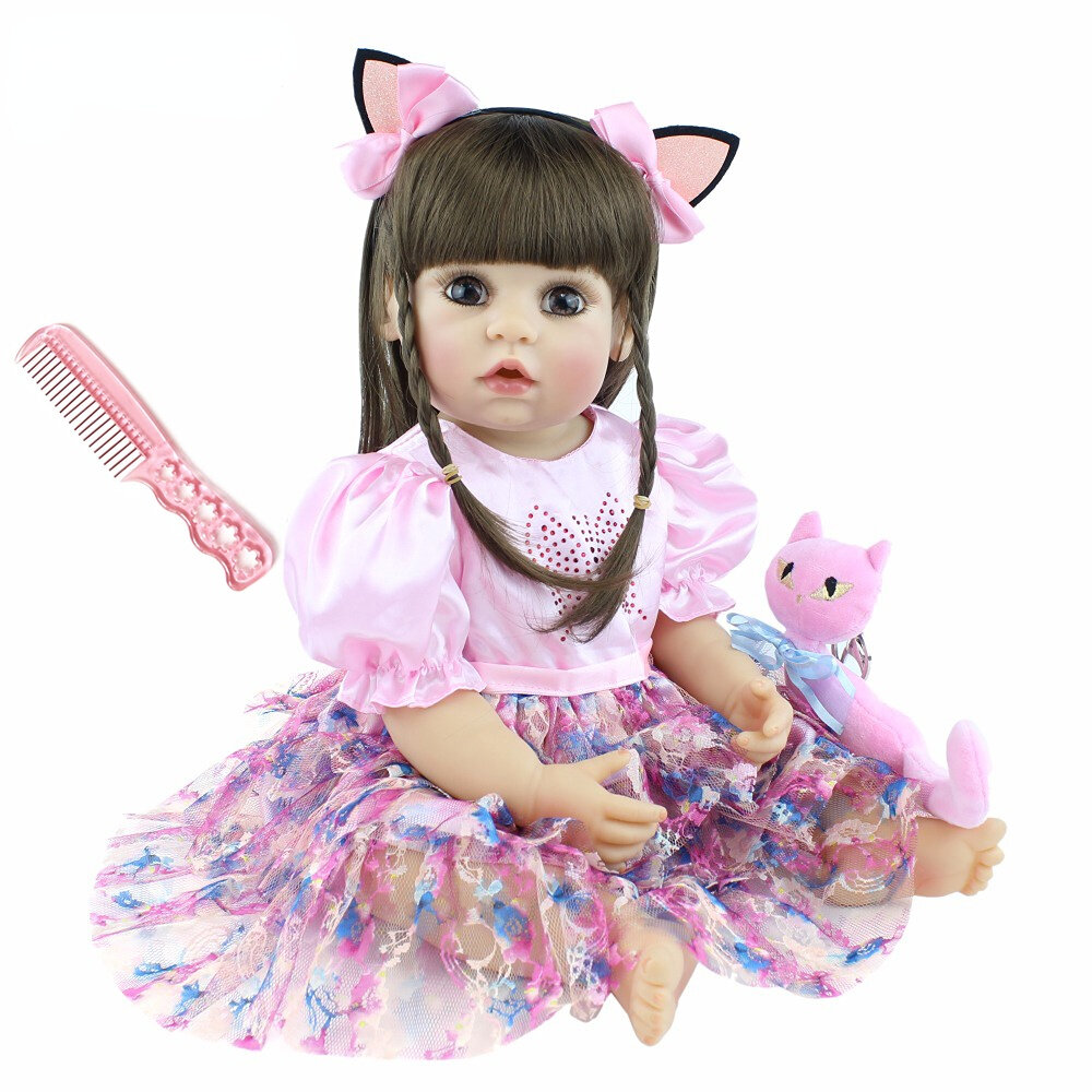 55 см, регенерированный ребенок с длинными волосами и мягкими виниловыми конечностями принцессы куклы, подарки на день рождения, игрушки для плавания