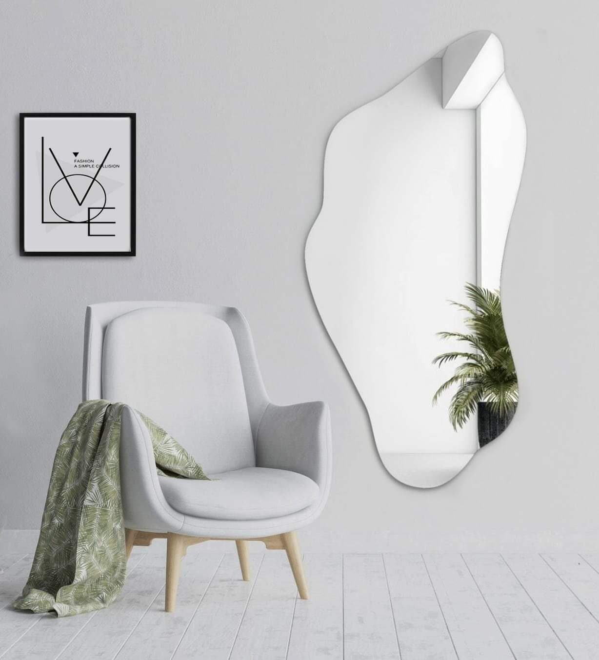 Зеркало большое неправильной формы в полный рост Органика-2 60х120 см