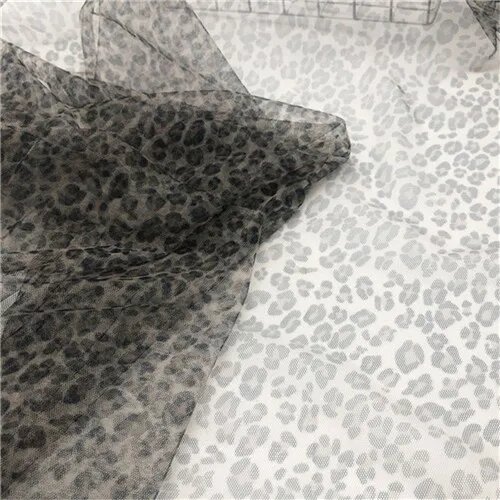 Леопардовый тюль от DHANXINZ для пошива lt gray