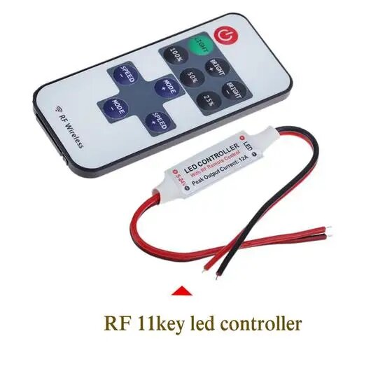 TiaoChongYi RGB-контроллер для светодиодной ленты Красный, RF 11key