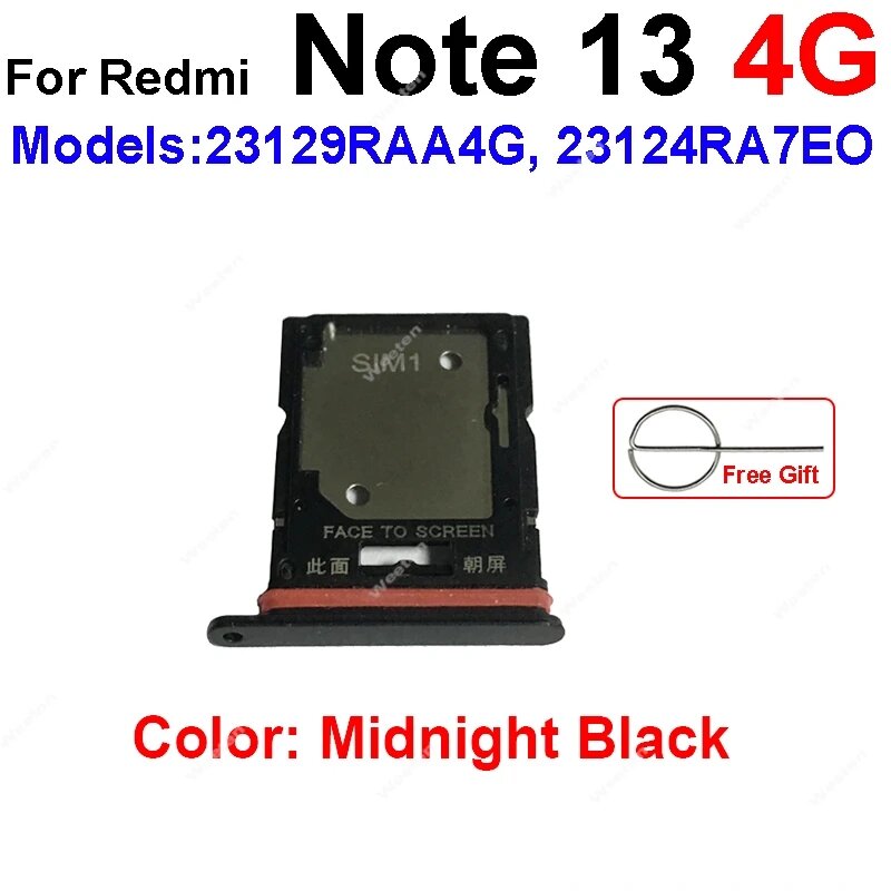Лоток SIM-карты для Xiaomi Redmi Note 13 4G Black