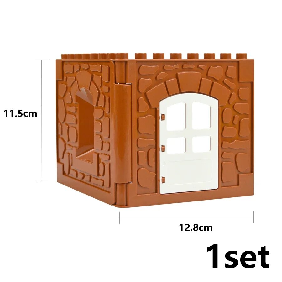 Строительные блоки большого размера, мебель для дома, сборка, настенный забор, крыша, двери, окна, конструкция, большие кирпичи, игрушки, совместимые Duploes