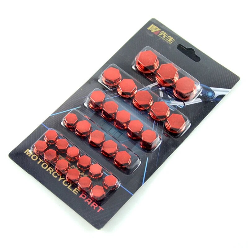 Гайки для питбайка, мотоциклетная рама двигателя, наклейка, самокат, крышка с винтом для Honda Yamaha KTM Moto Bolt, наклейка, аксессуары для мотоциклов Red