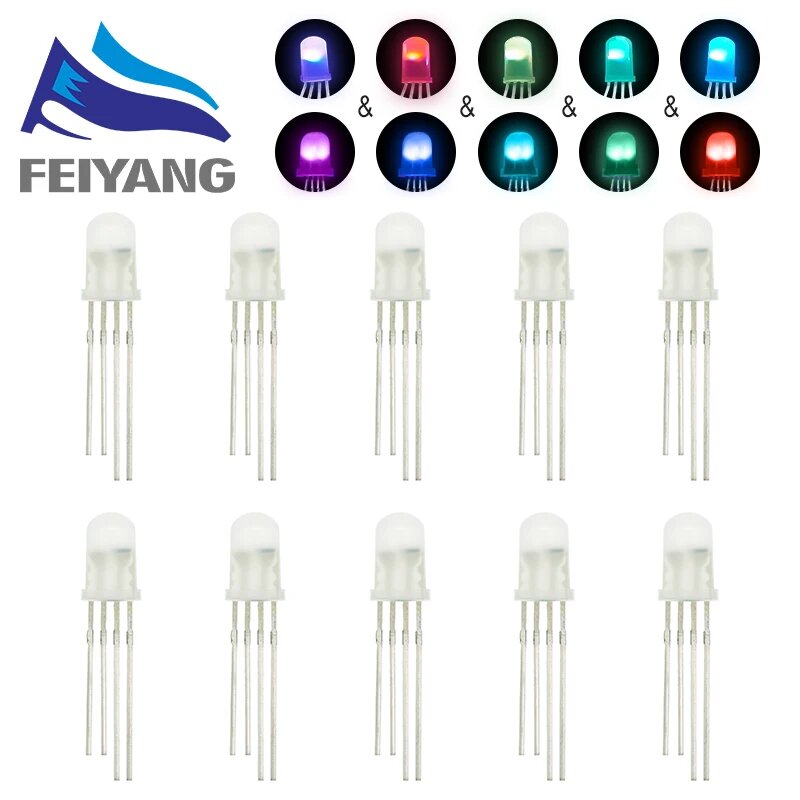 10шт APA106 RGB светодиоды 5мм