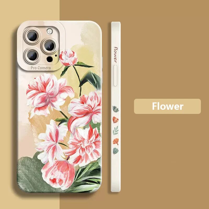 Чехол для телефона с акварельными красивыми цветами для IPhone 17 16 15 14 13 12 11 Pro Max 17 Air SE 2020 8 7 15 Plus SE 2022 Мягкий чехол