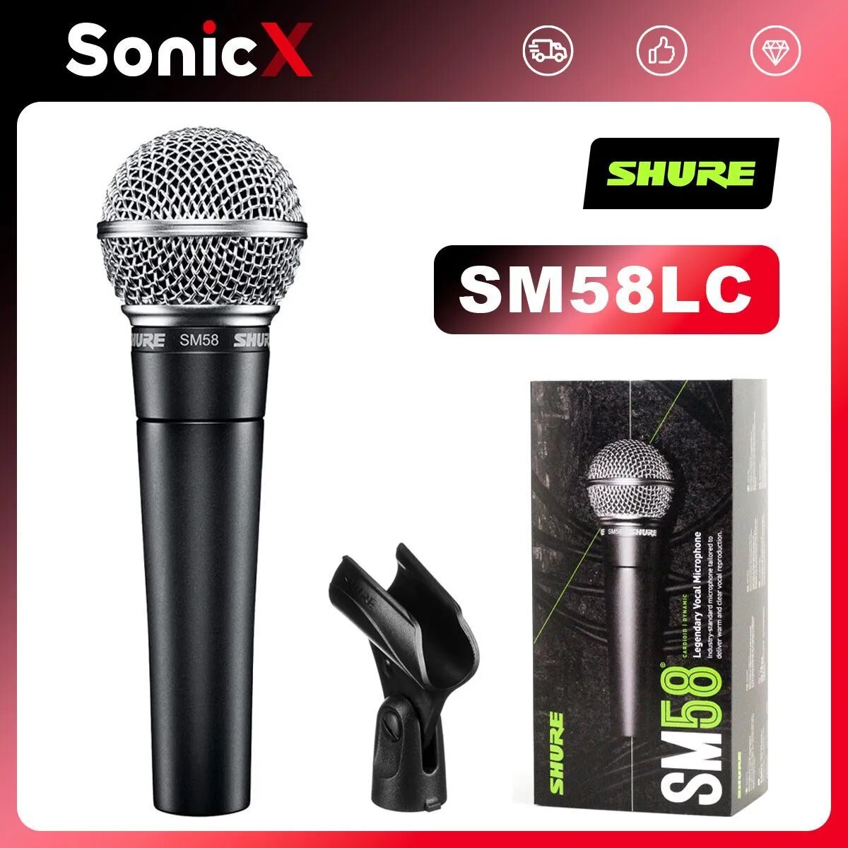 Shure Микрофон для живого вокала SM58LC, черный