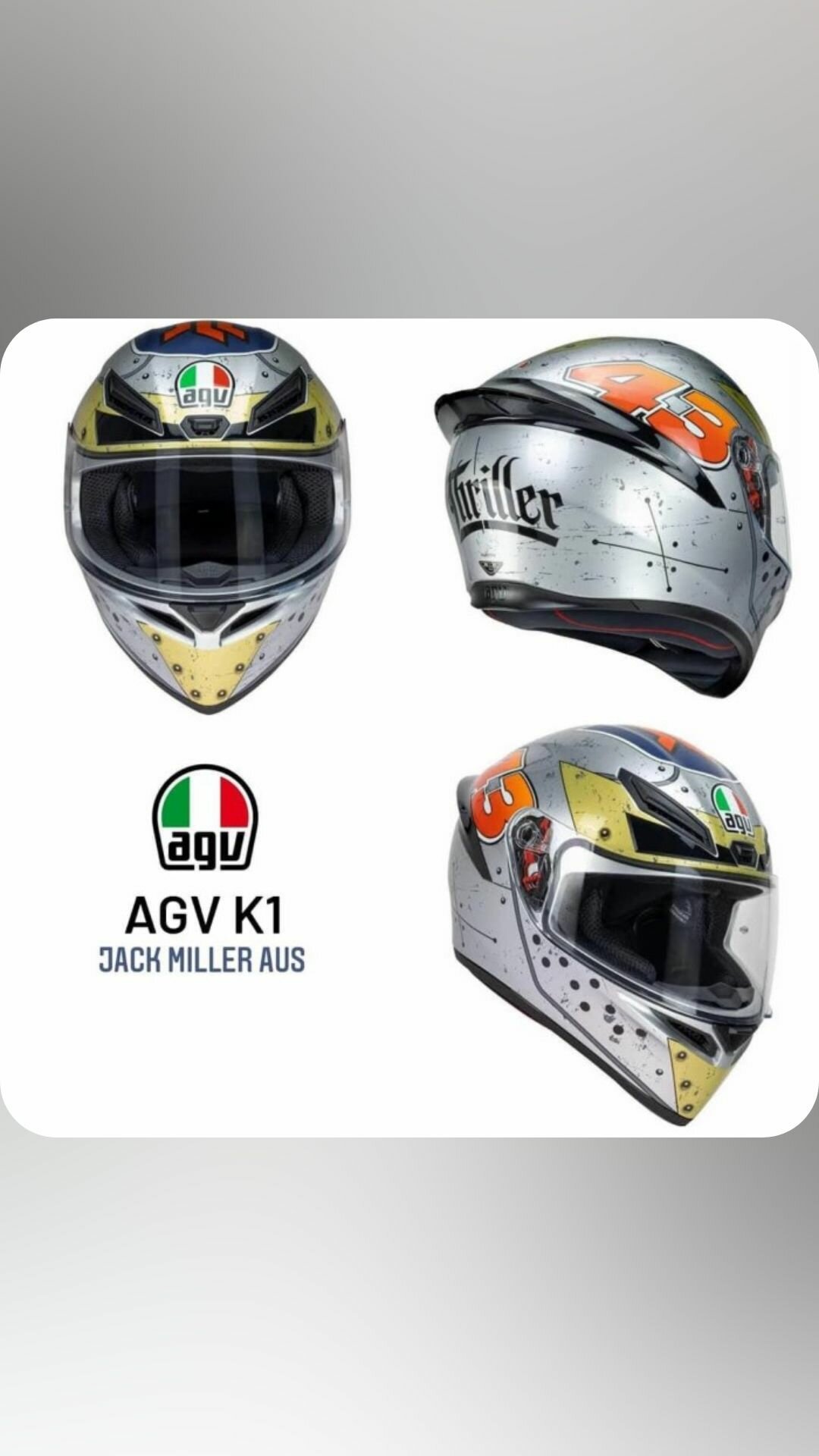 Мотошлем Agv k1 jack miller Original