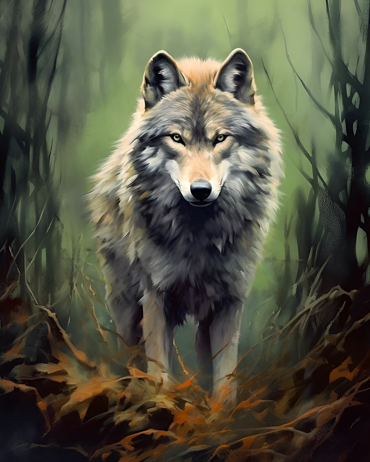 Картина по номерам на подрамнике 40*50 см "Серый волк"