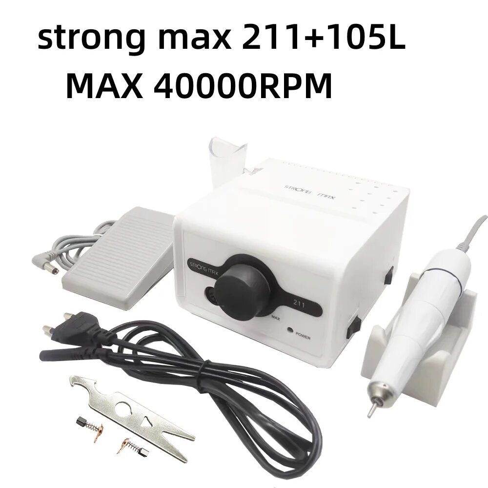 Электрическая дрель для ногтей STRONG 211 65 Вт 1sets 105L 40K, US(110V)