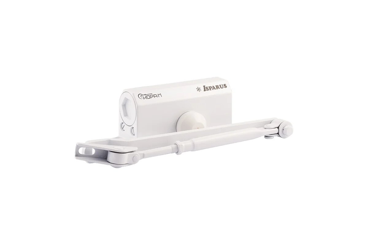 Нора-м Доводчик дверной морозостойкий Isparus 410F для наружных дверей 15–60 кг цвет белый