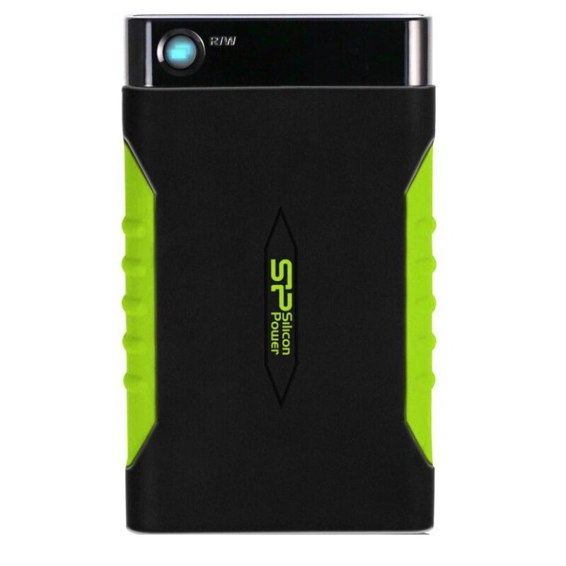 Жесткий диск Silicon Power Портативный, модель HDD Armor A15, 1 TB, USB 3.2, зеленый (SP010TBPHDA15S3K)