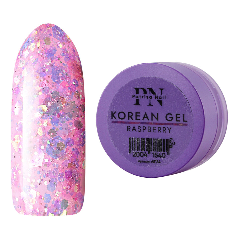 Гель для дизайна ногтей Patrisa Nail "Korean Gel Raspberry", 5 гр, розовый