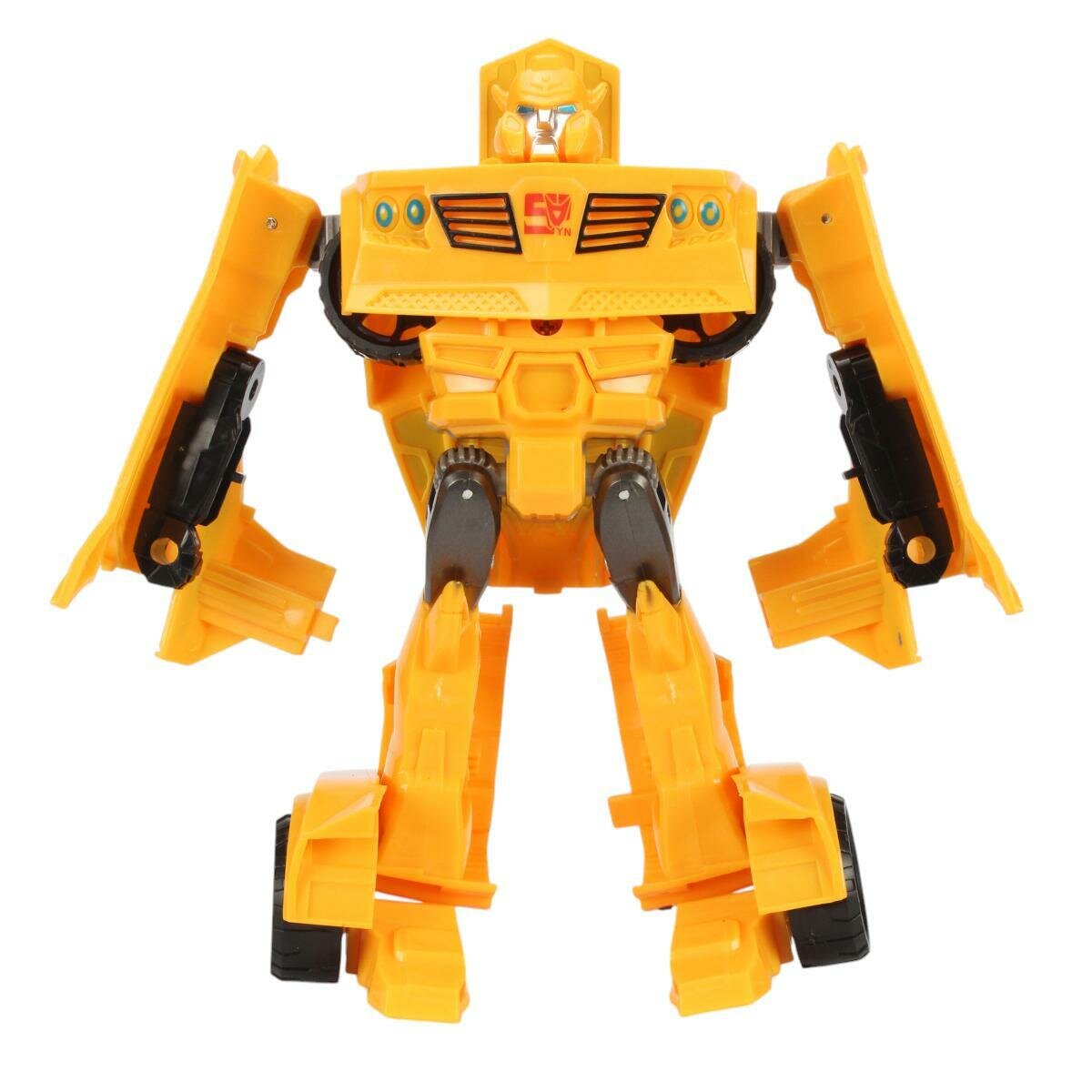 Трансформер-робот YND666-120, яркий желтый, пластик, механическая трансформация