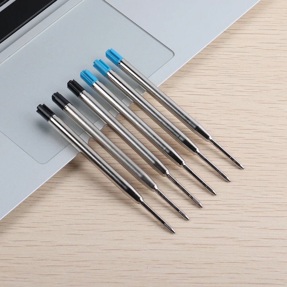 Шариковая ручка Genkky металлическая черная/синяя Синий, 10 Pcs Refills