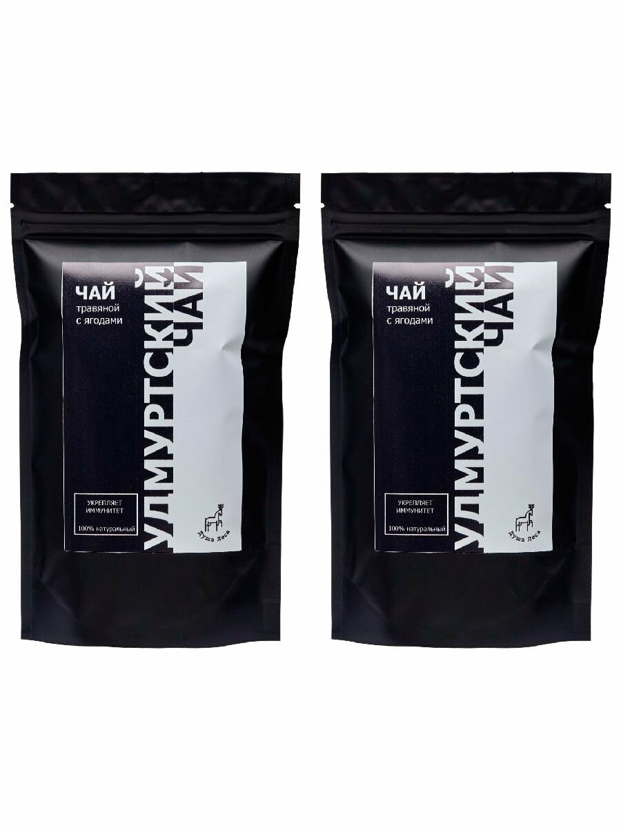 Чай Удмуртский (иван-чай, чабрец, ромашка, мята, чабрец, ягоды малины, рябина красная, сафлор). Комплект 2 шт. по 50 г.
