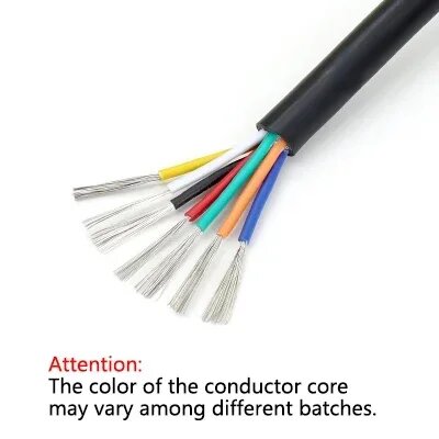 Кабель UL2464 2/5/10 м черный многожильный медный 20AWG, 7 Cores, 2 meters