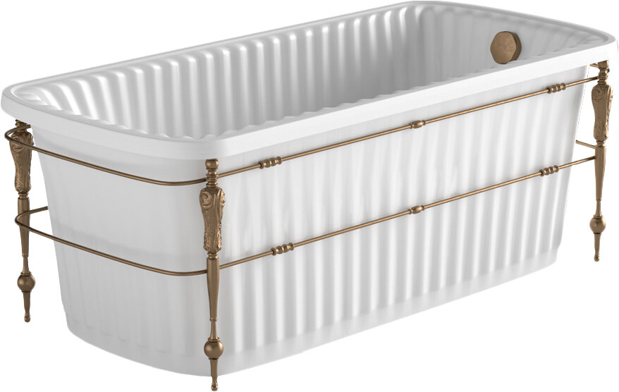 OLIVIA CONSOLE Ванна 174x83хH66 см. белая, панель консоль слив/перелив бронза 24378