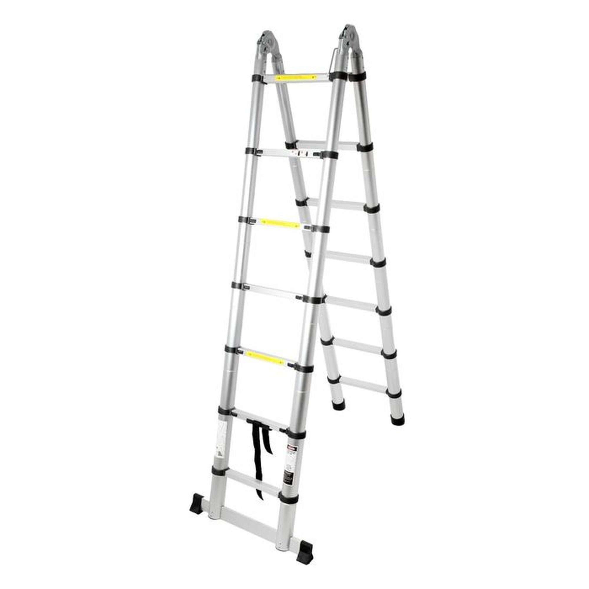 Стремянка-лестница телескопическая тундра, раскладная, алюминиевая, 2.2 х 2.2 м