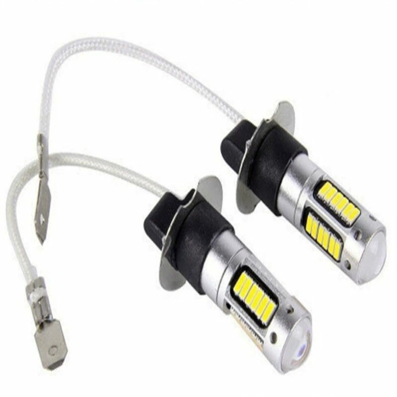 Лампы H3, светодиодные, для авто, дневного света, 12-24 В, 6 Вт, 2шт