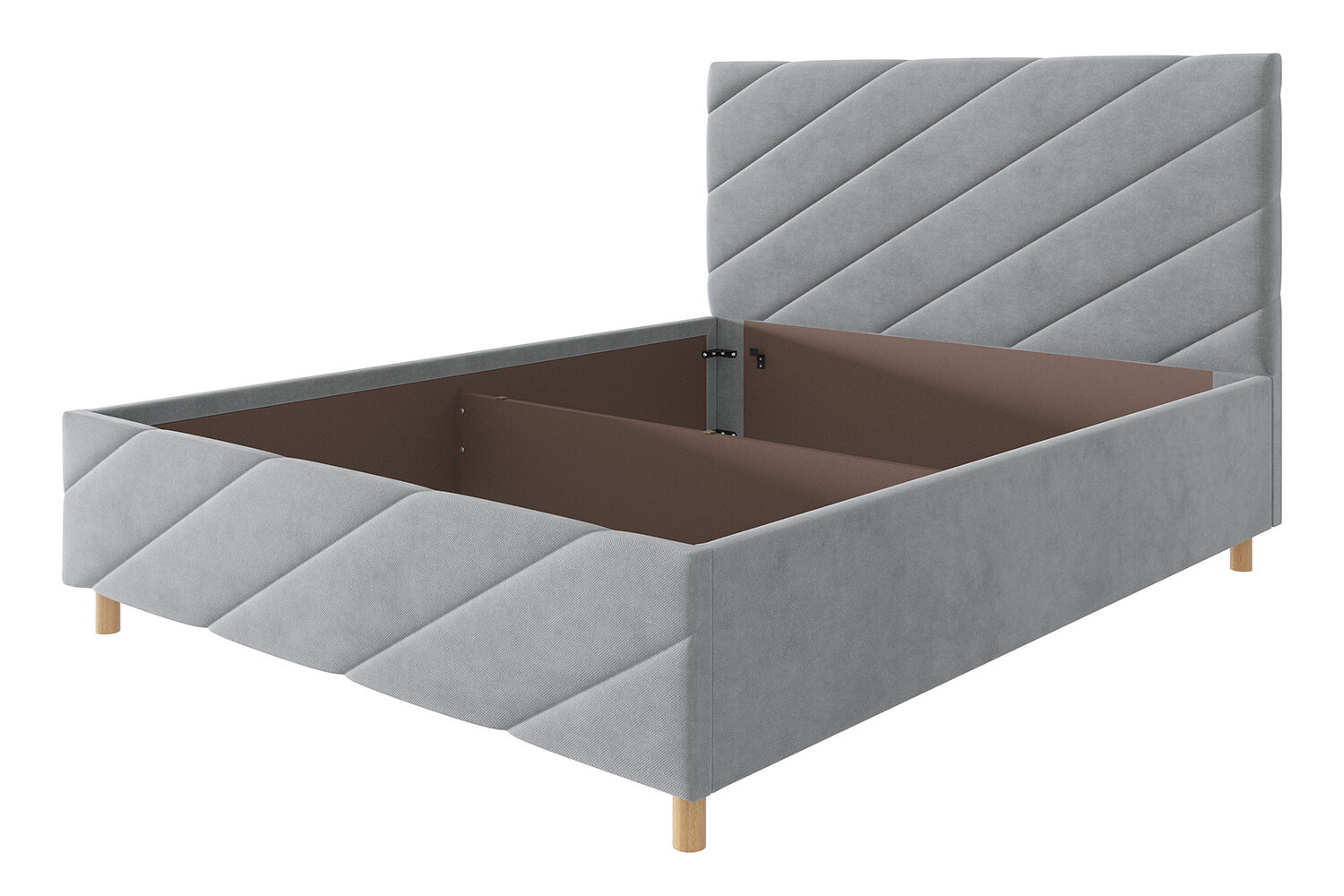 Каркас двуспальной кровати Ravena, 140х200 см, серый, без основания и подъемного механизма