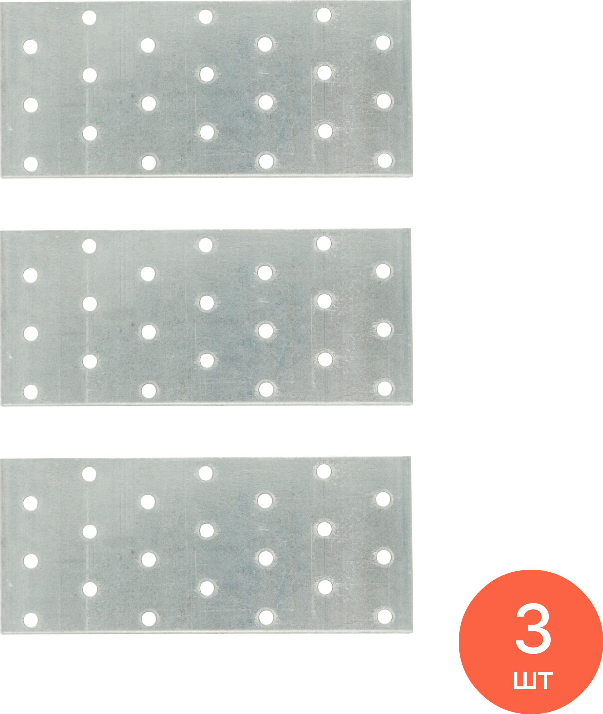 Пластина крепежная Rock Solid Connection / Рок Солид Коннекшн для деревянных конструкций, из оцинкованной стали, размером 200×100×2мм / строительство и ремонт (комплект из 3 шт)