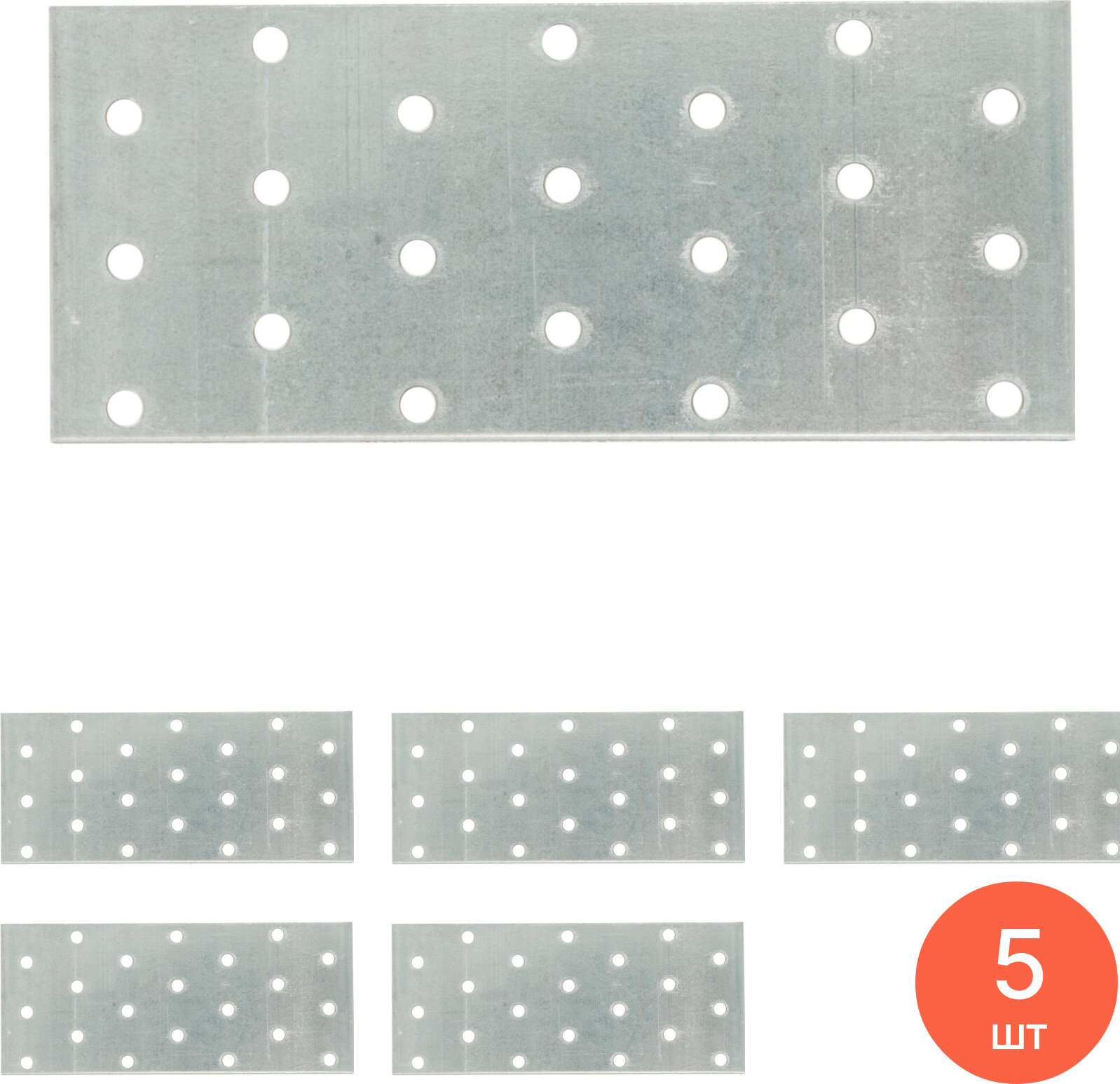 Пластина крепежная Rock Solid Connection / Рок Солид Коннекшн для деревянных конструкций, из оцинкованной стали, размером 300×120×2мм / строительство и ремонт (комплект из 5 шт)