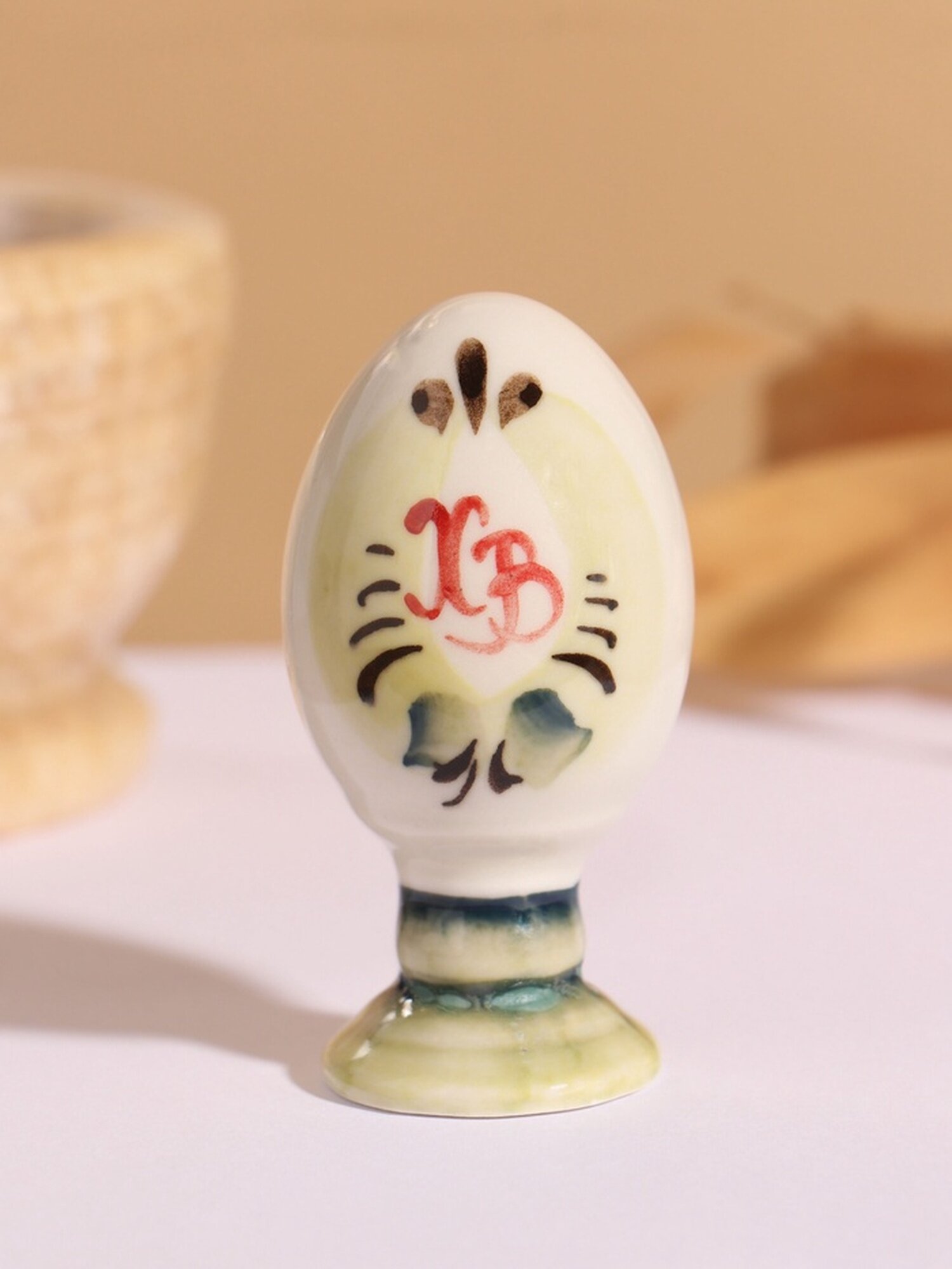 Фигурка керамика «Яйцо на ножке. Пасха», гжель, 9.5 см, микс