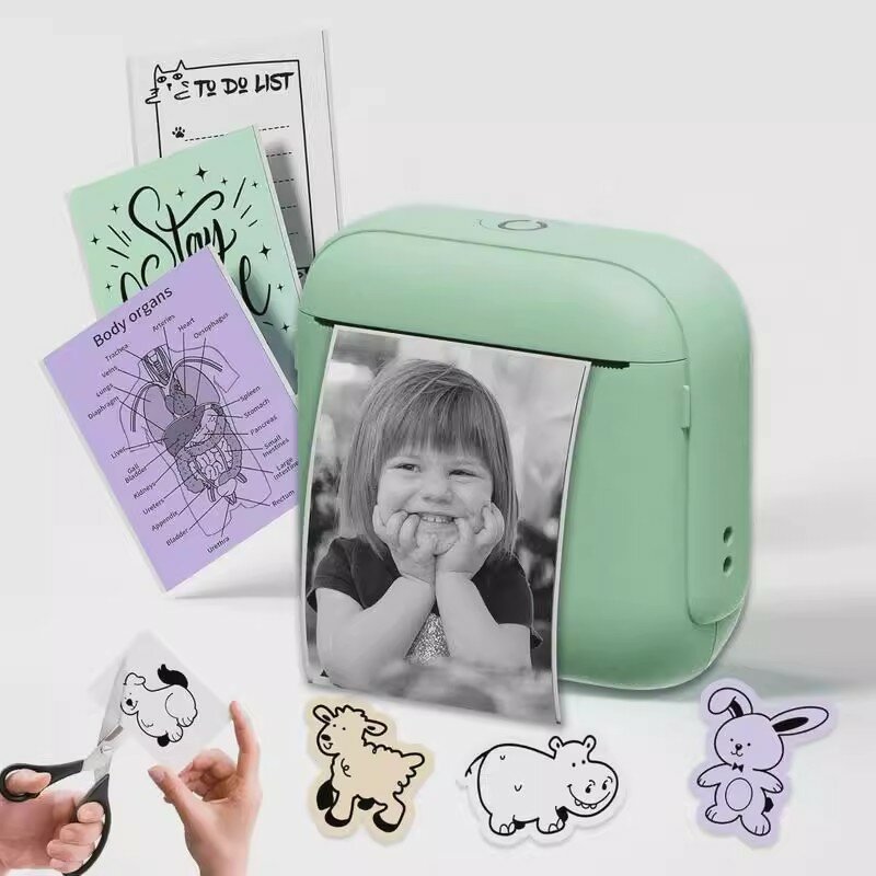 Мини-принтер, Bluetooth, переносной, термотрансфер, компактный