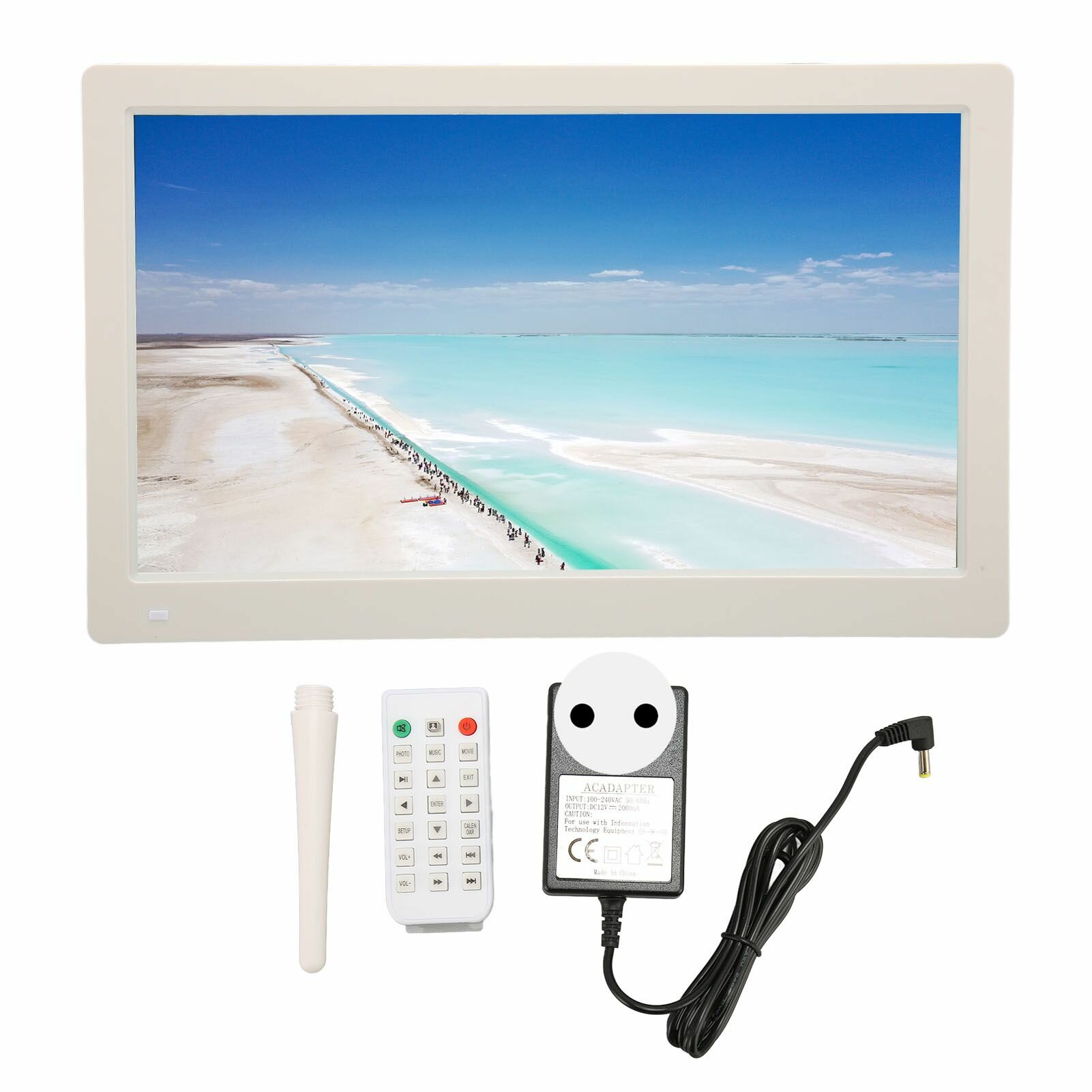 Цифровая фоторамка 17" IPS, 1440x900, видео/звук, белая