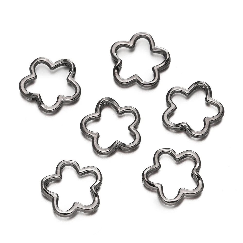 Подвески-цветочки AGCFABS 10 шт. Gun black