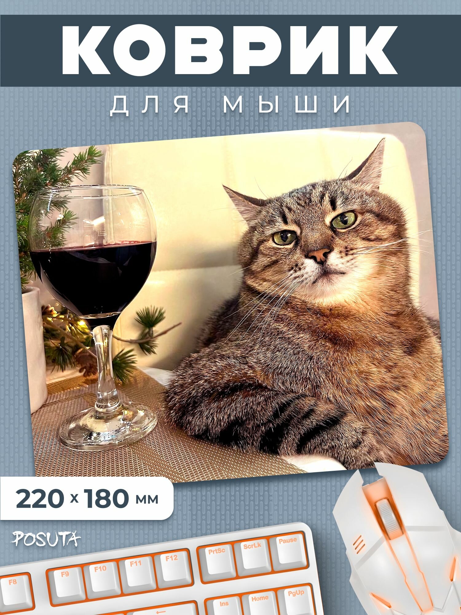 Игровой коврик для мышки маленький Кот мемы