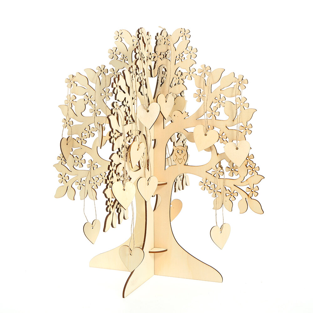 3D Деревянная гостевая книга с табличками Семейное дерево желаний Сердца Подвеска Капля Украшения Декор для свадебной вечеринки