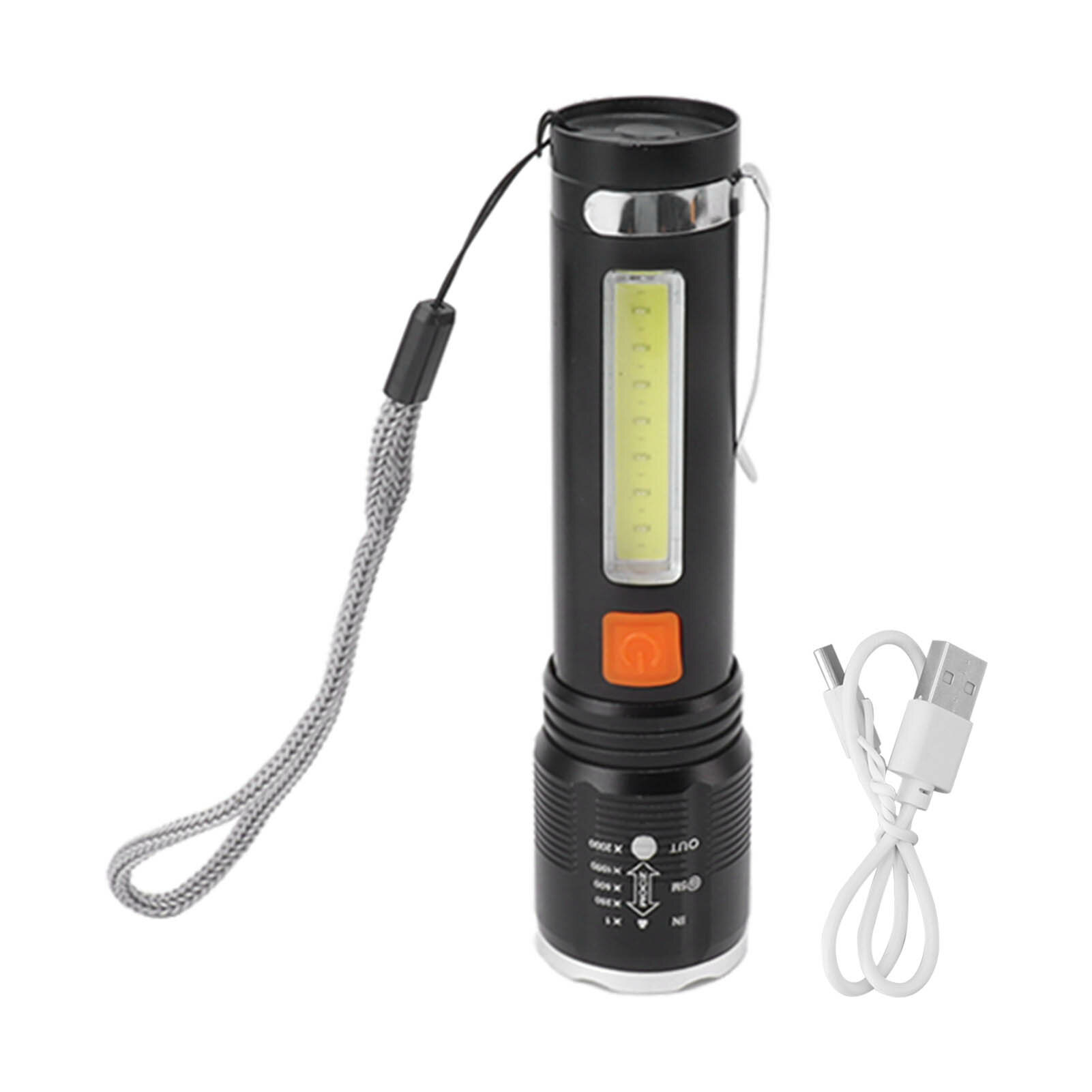 P50 LED Flashlight USB Rechargeable Super Bright COB Work for Traveling Camping Walking