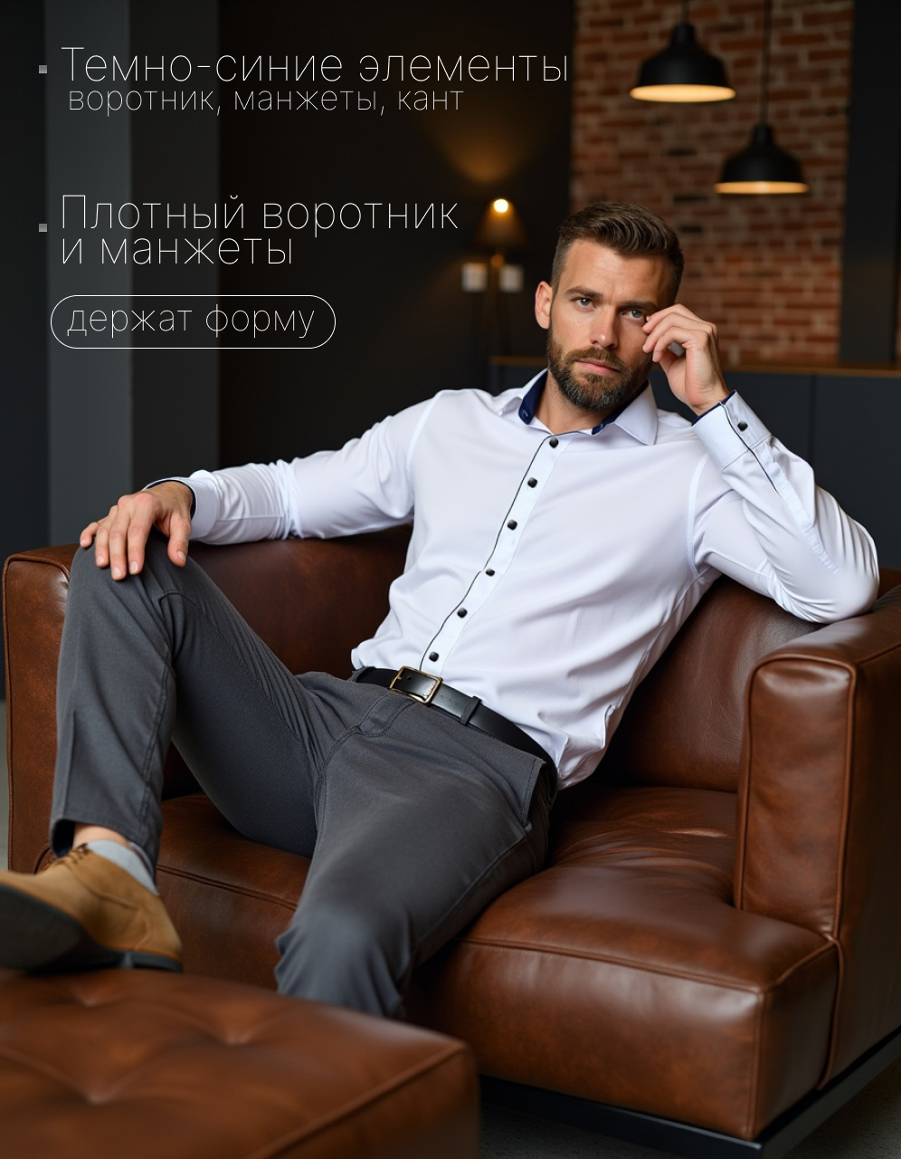 Рубашка TIMAN Бестселлер, размер L, белый — фото 1