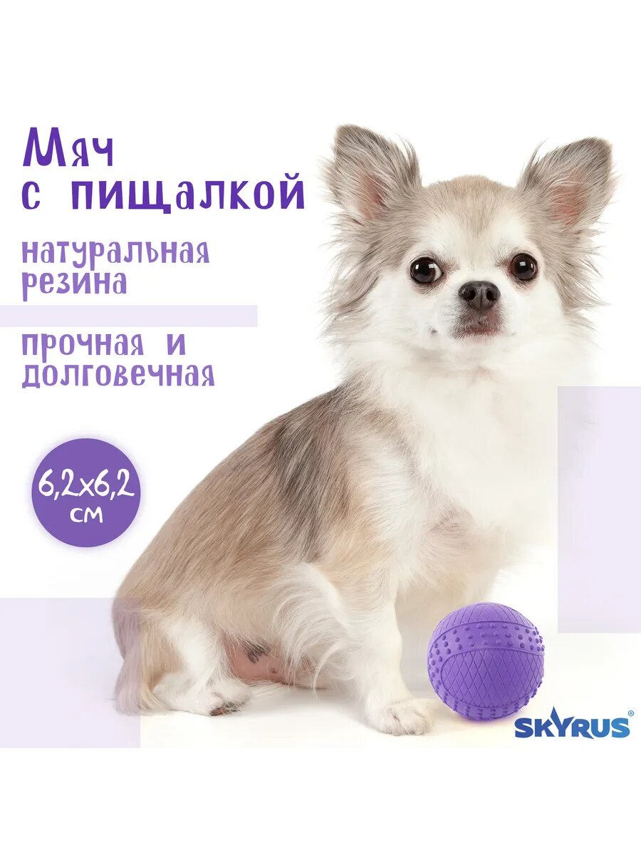 Мяч для собак с пищалкой 6.2см