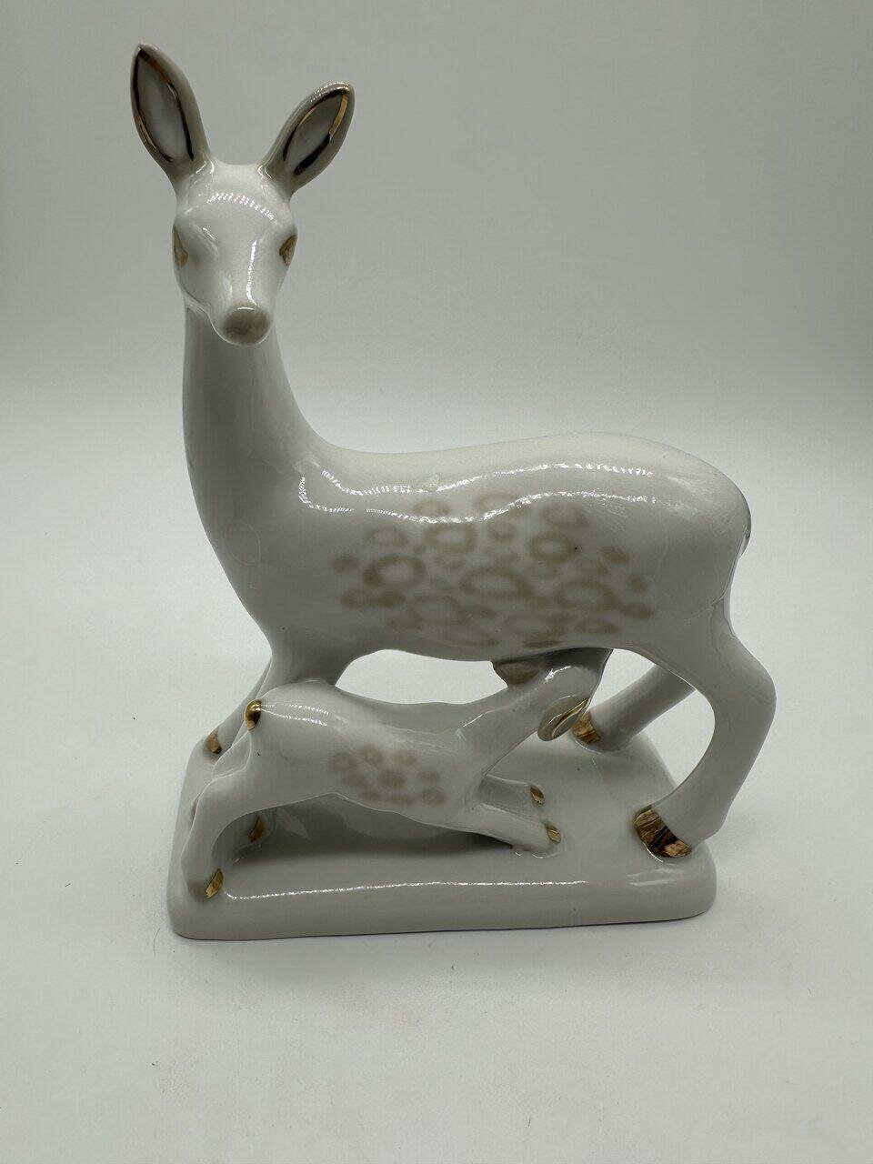 Статуэтка Оленята фарфор ссср 1970 годы винтаж 15см