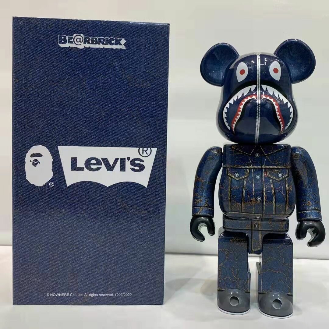 Коллекционная фигурка Bearbrick, игрушка 400% статуэтка мишка бирбрик 28см,"Bape Levi's"подарок toyking