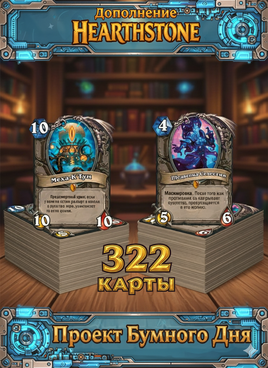 "Проект Бумного Дня", дополнение к настольной игре "Hearthstone", 322 карты