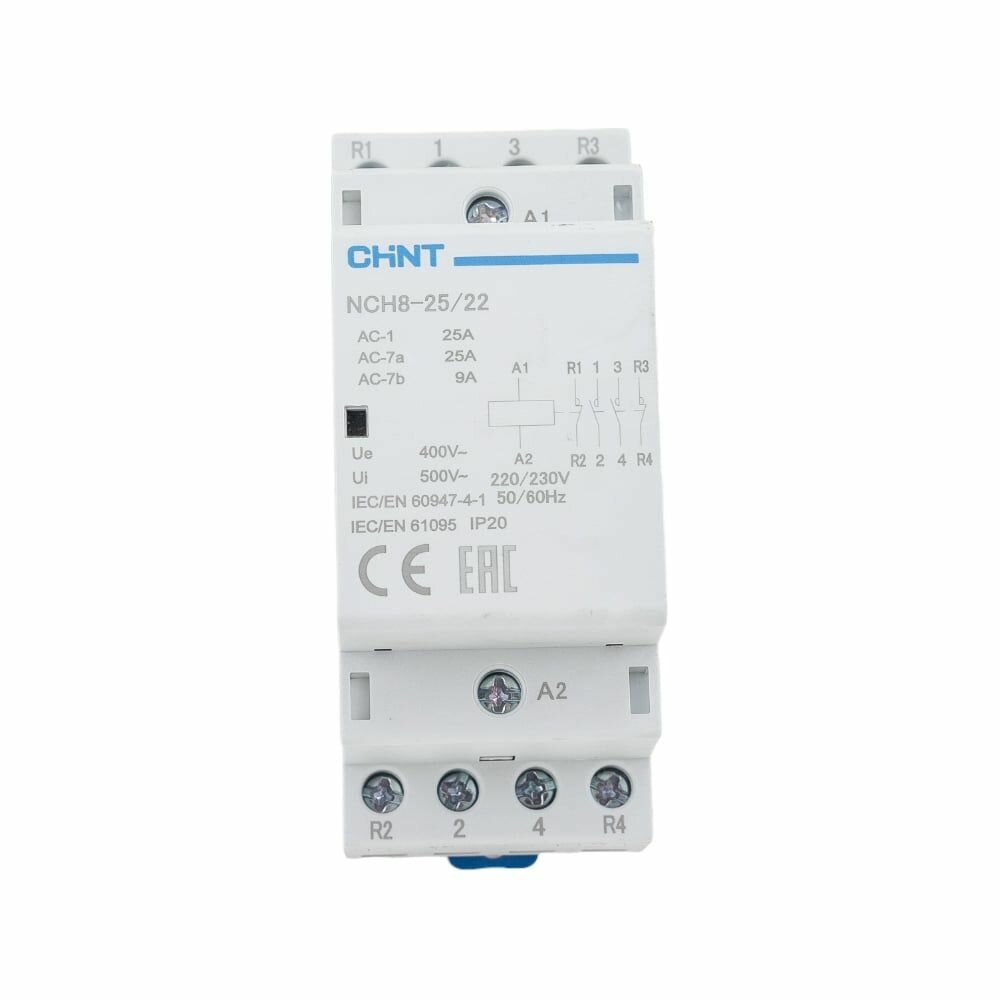 Контактор модульный NCH8-25/22 25А 2НЗ+2НО AC 230В 50Гц (R) CHINT 256091