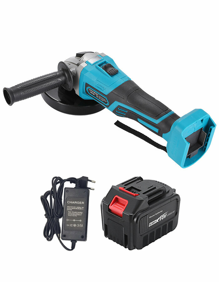 Аккумуляторная УШМ Heimerdinger 18В, диск 125 мм, 6000/7000/9000 об/мин, 1х6 Ач Li-Ion